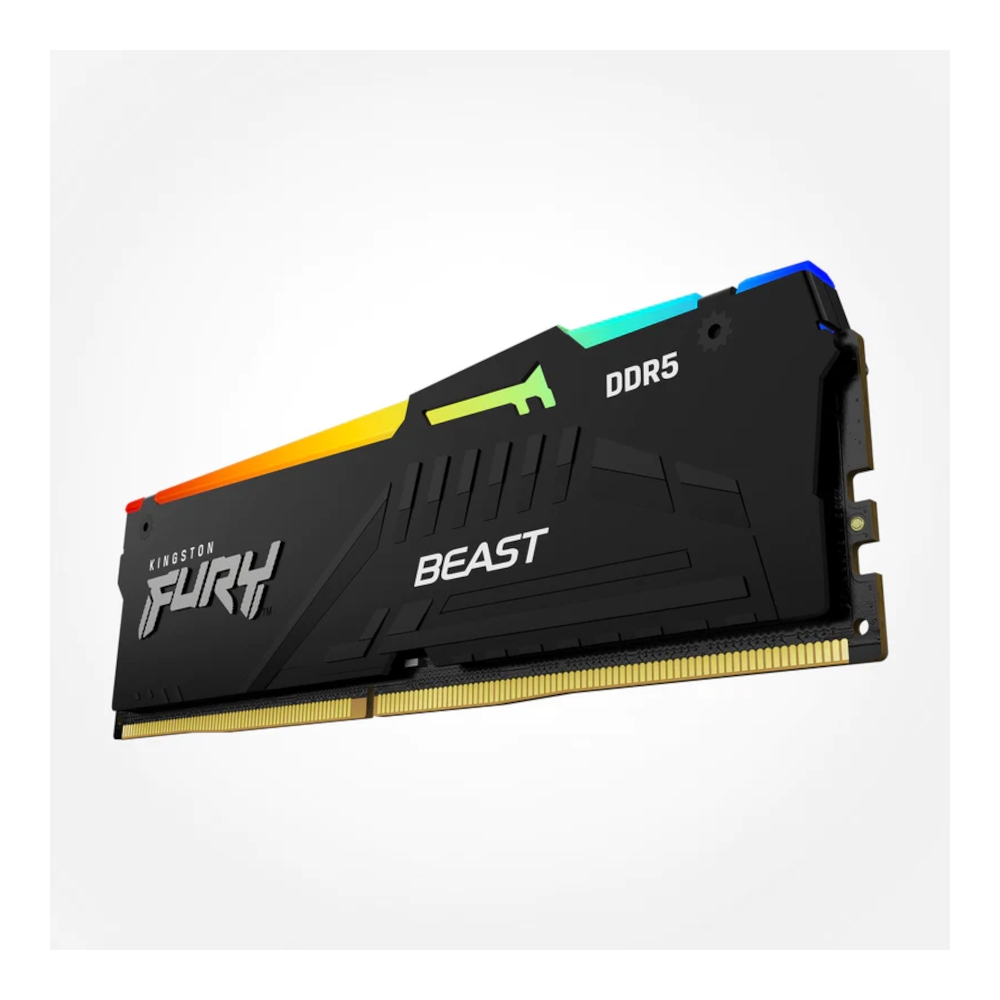 Memória Kingston Fury Beast 32GB 5200MHz DDR5 RGB CL40 Preto - KF552C40BBA-32